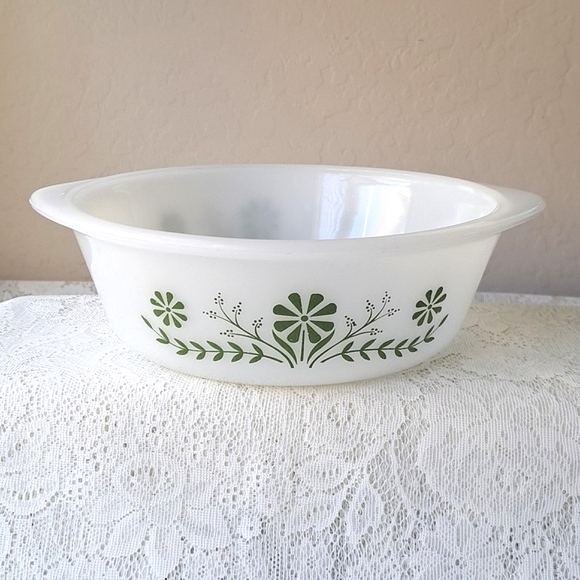 Vintage | Kitchen | Vintage Mcm Glasbake Milk Glass Casserole Baking ...